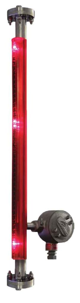 Visual hydraulic fluid level indicator and transmitter in one package ...